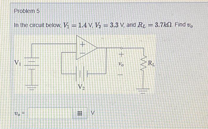 Solved In the circuit below, V1=1.4 V,V2=3.3 V, and | Chegg.com