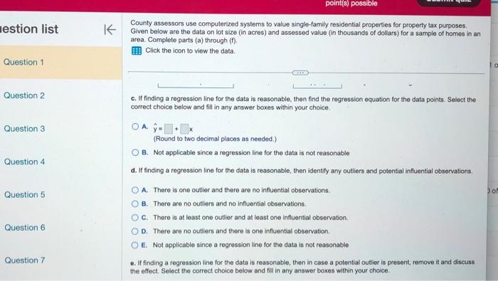 list County assessors use computerized systems to | Chegg.com