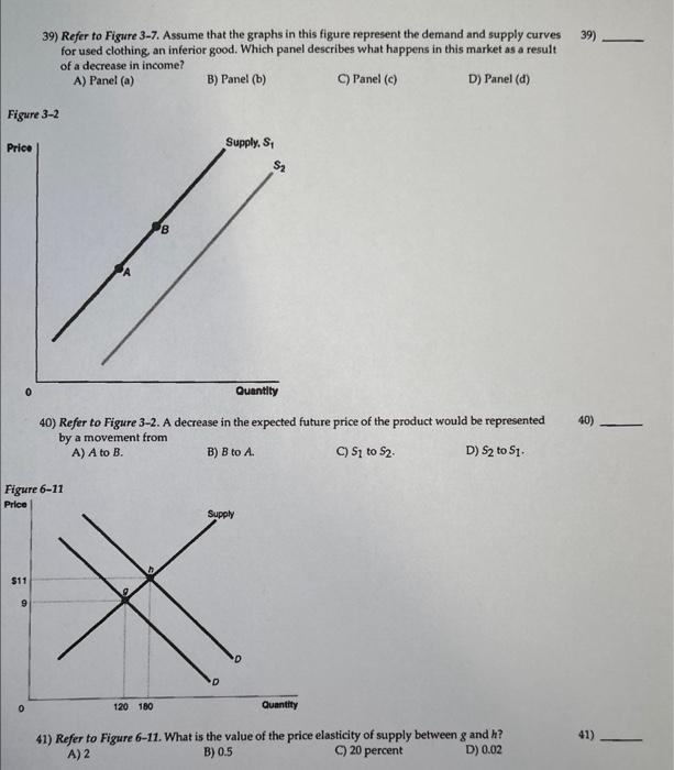39) Refer to Figure 3-7. Assume that the graphs in | Chegg.com
