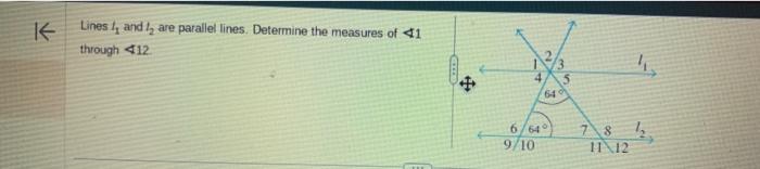 Solved Lines I1 and I2 are parallel lines. Determine the | Chegg.com