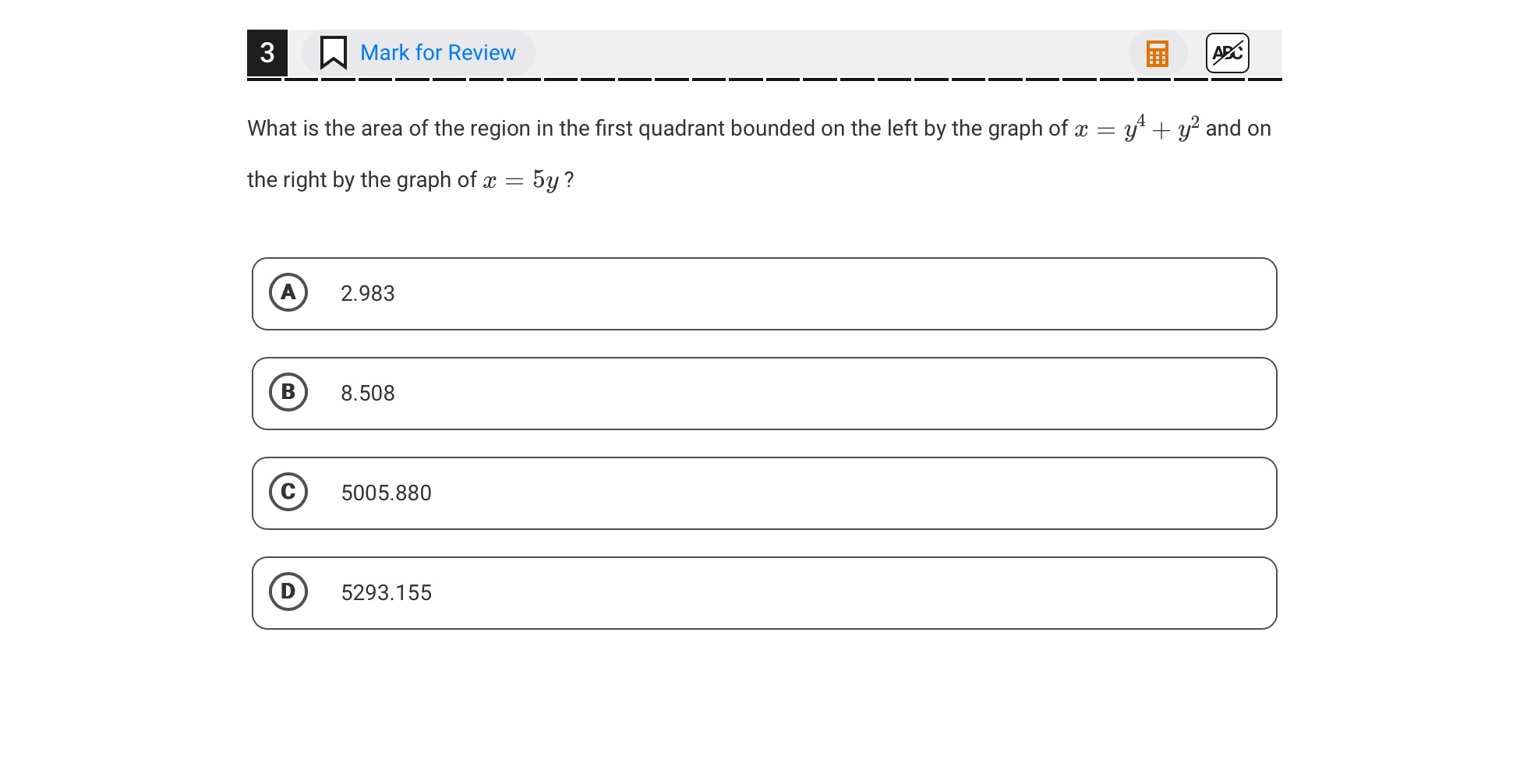 Solved 3Mark for Review40 ﻿CWhat is the area of the region | Chegg.com