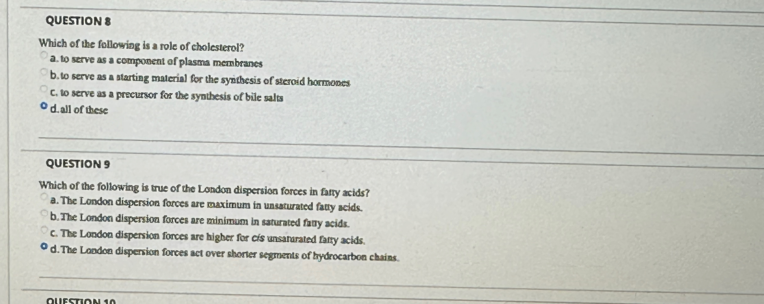 Solved QUESTION 8Which of the followiag is a role of | Chegg.com