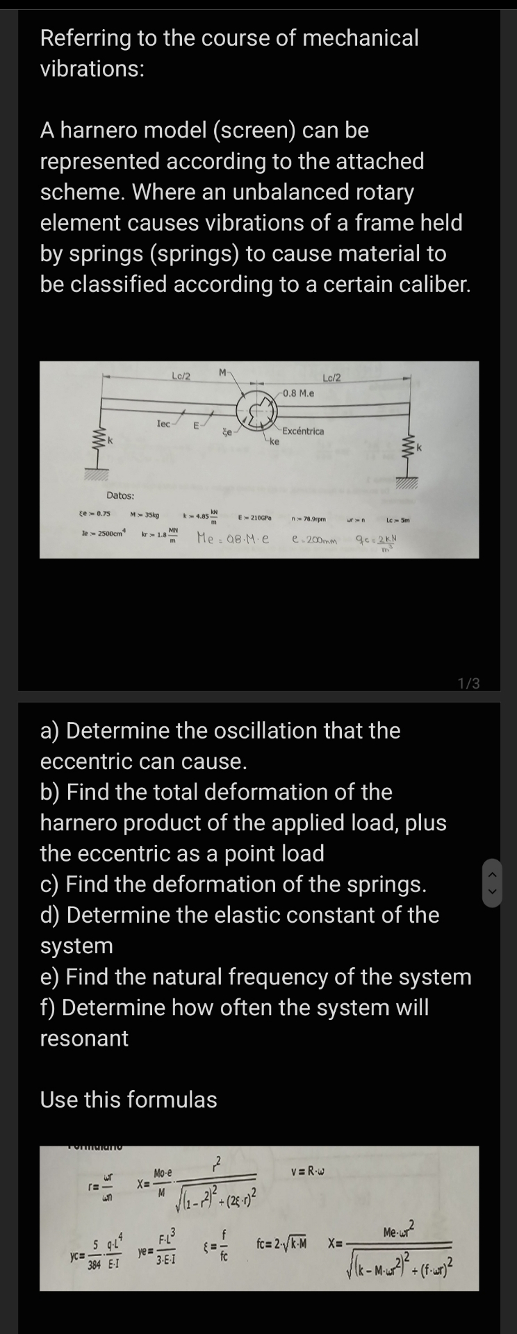 Solved Referring to the course of mechanical vibrations:A | Chegg.com