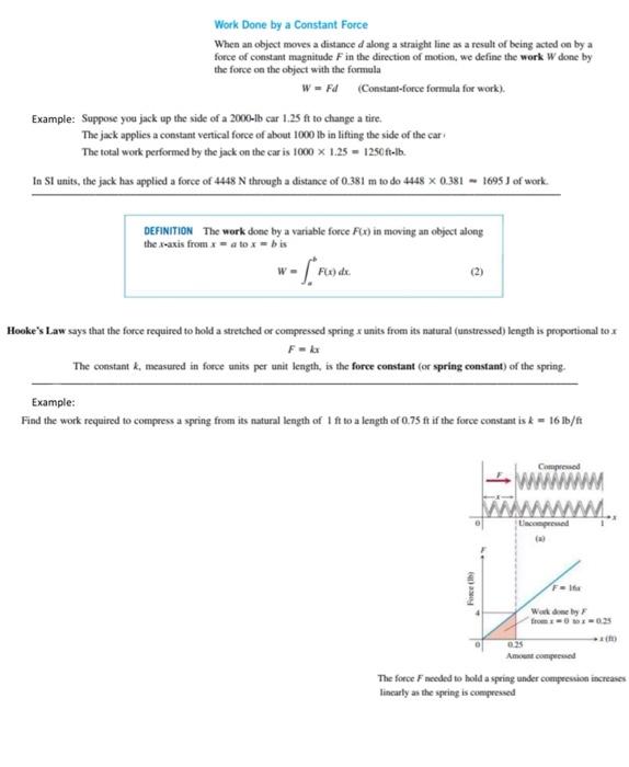 Solved Work Done by a Constant Force When an object moves a | Chegg.com