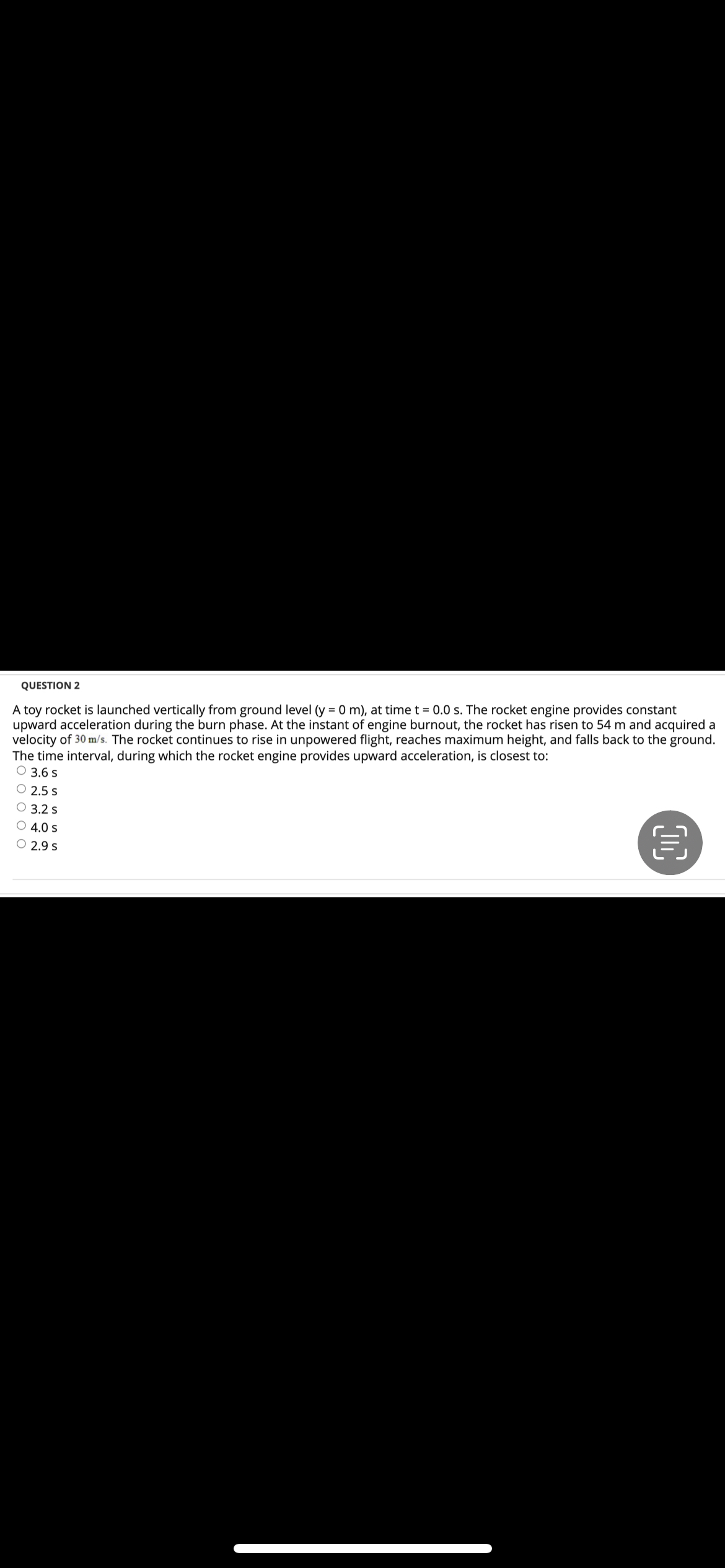 Solved QUESTION 2\\nA toy rocket is launched vertically from | Chegg.com