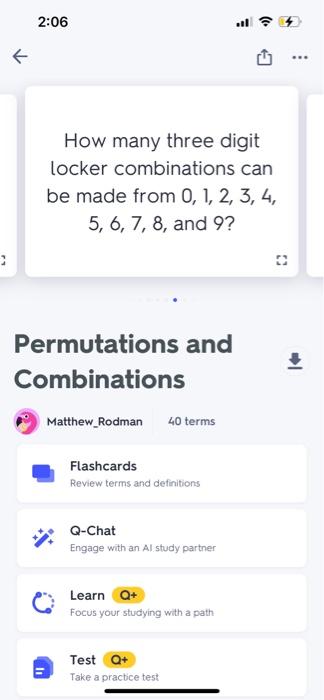 Solved } ← 2:06 Permutations and Combinations || How many | Chegg.com