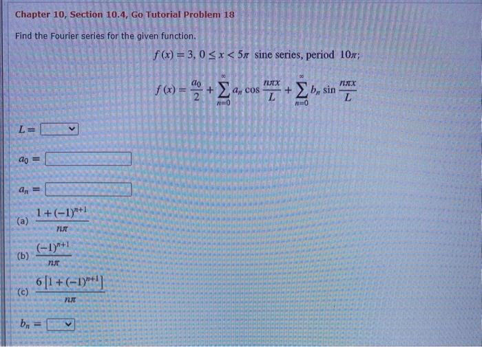 Solved Chapter 10, Section 10.4, Go Tutorial Problem 18 Find | Chegg.com
