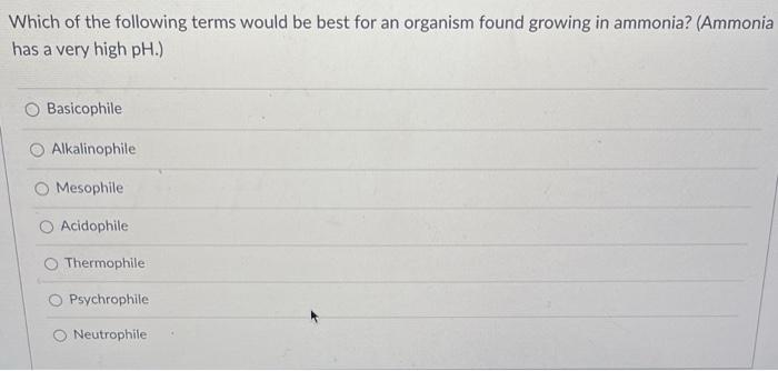 Solved Which of the following terms would be best for an | Chegg.com