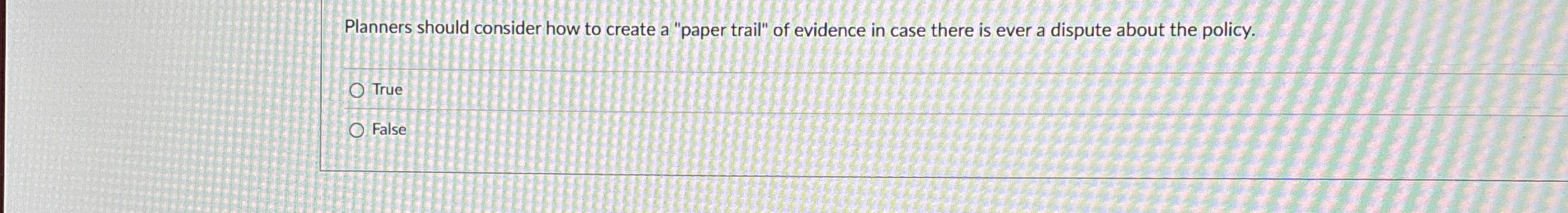 Solved Planners should consider how to create a "paper | Chegg.com