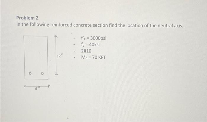 Solved Problem 2 In the following reinforced concrete | Chegg.com
