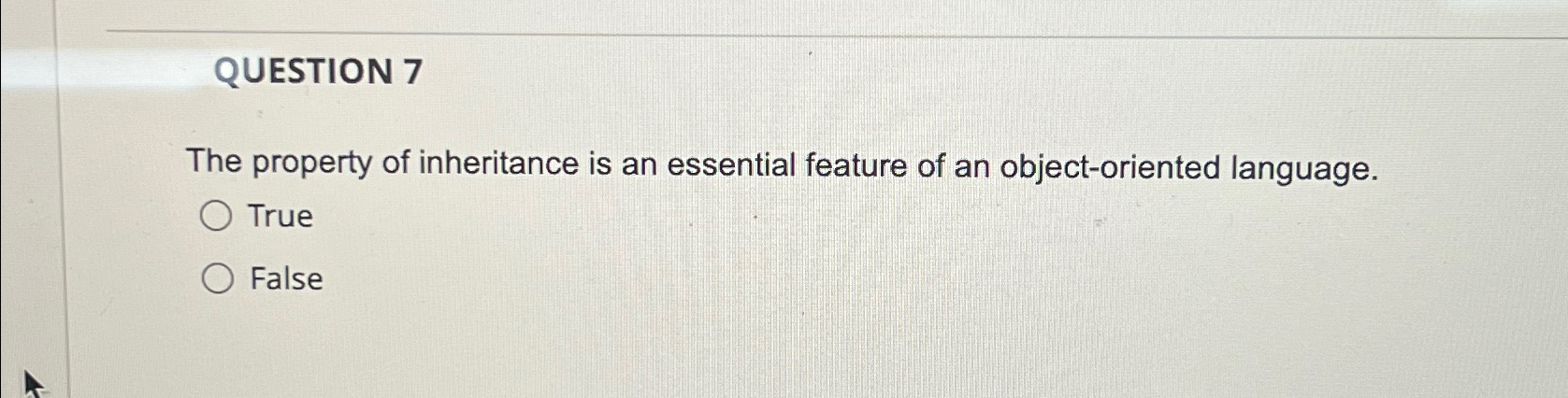Solved QUESTION 7The property of inheritance is an essential | Chegg.com Solved QUESTION 7The property of inheritance is an essential | Chegg.com