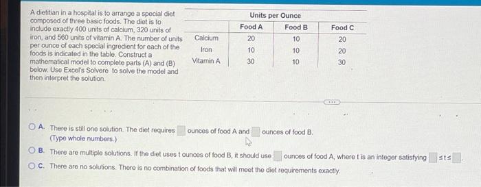 Solved A dietitian in a hospital is to arrange a special | Chegg.com