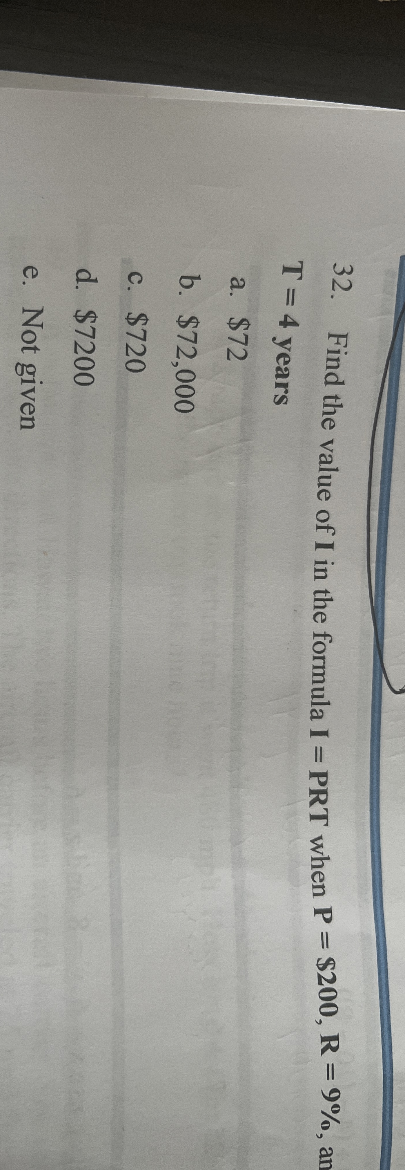 Solved Find the value of I in the formula I=PRT ﻿when | Chegg.com