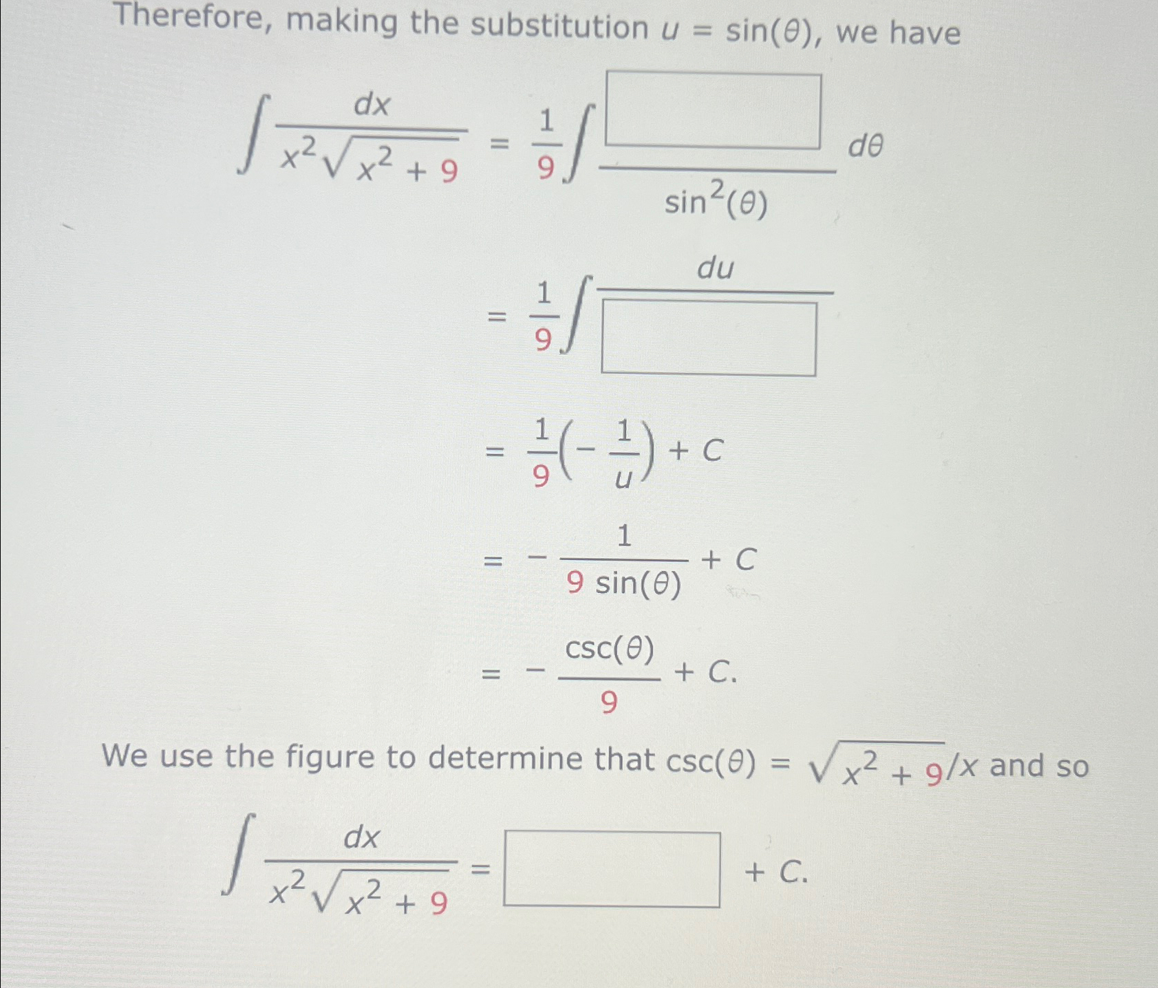 Solved Therefore, making the substitution u=sin(θ), ﻿we | Chegg.com