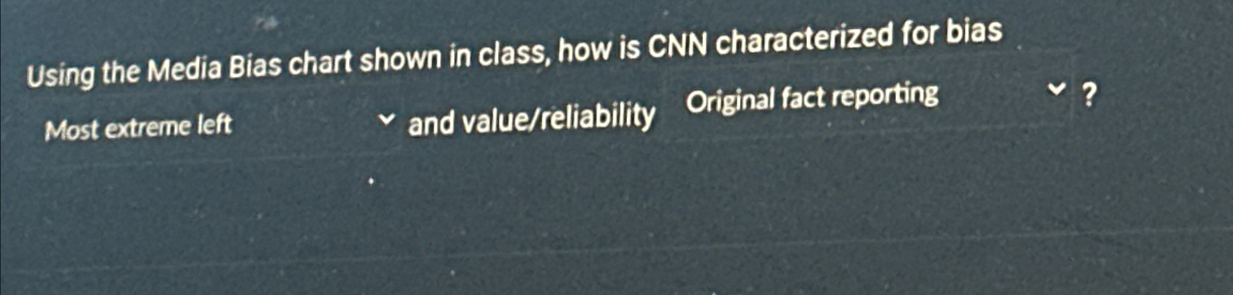 Solved Using the Media Bias chart shown in class, how is CNN | Chegg.com
