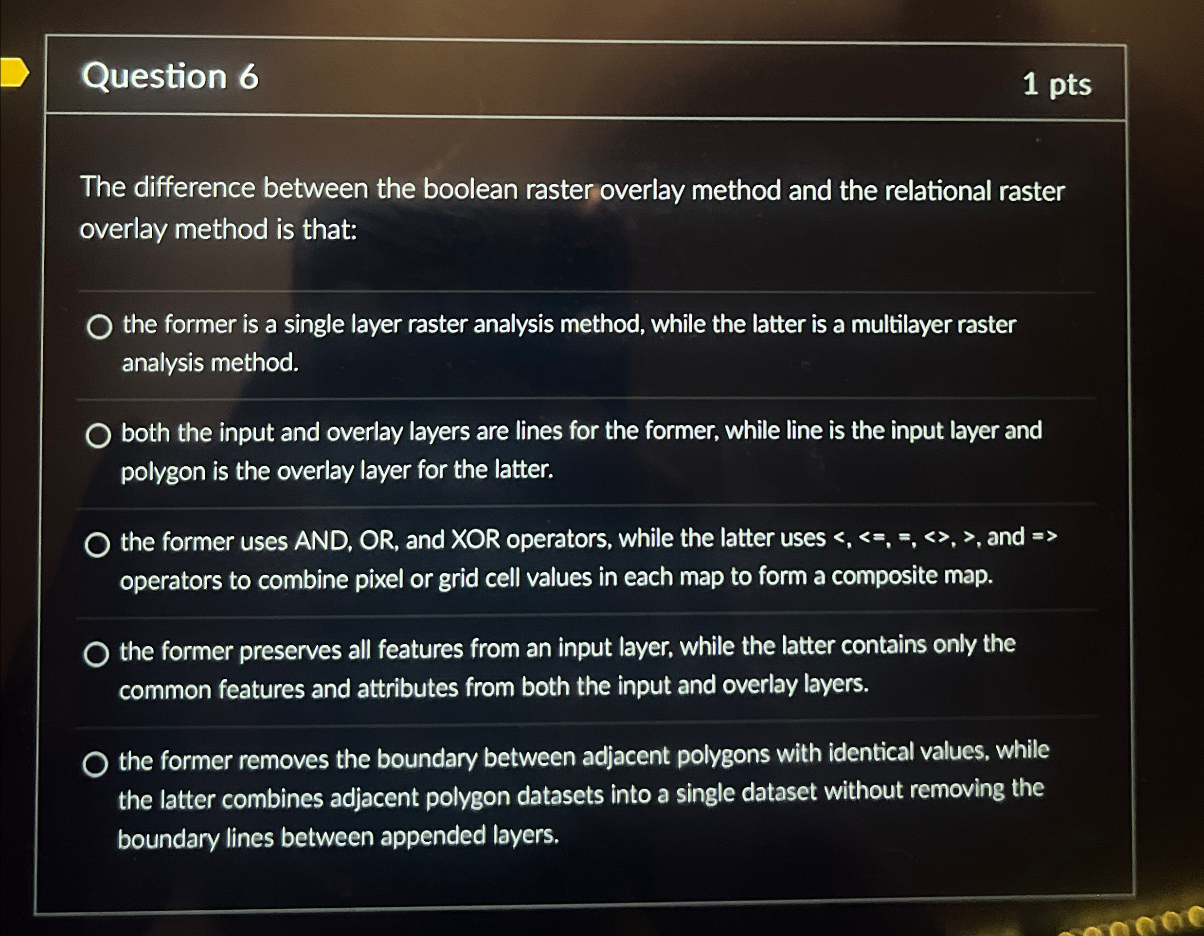 Solved Question 61 ﻿ptsThe difference between the boolean | Chegg.com