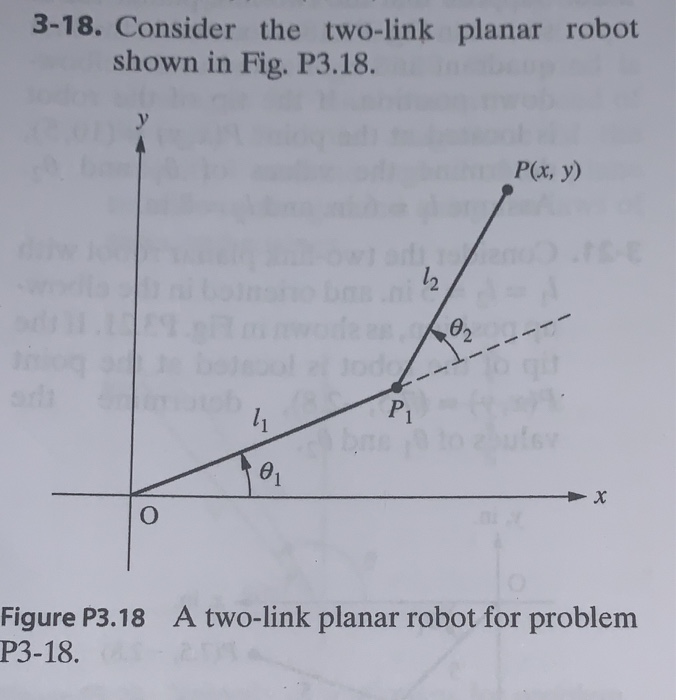 Solved 3-18. Consider the two-link planar robot shown in | Chegg.com