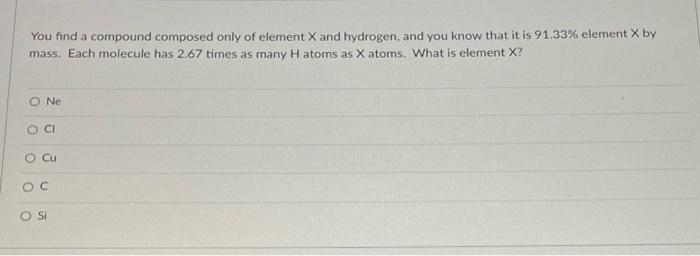 Solved Compound X₂Y is 60% X by mass. Calculate the percent | Chegg.com