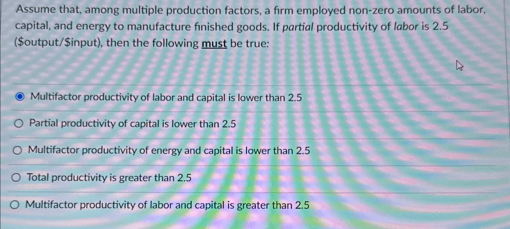 Solved Assume that, among multiple production factors, a | Chegg.com