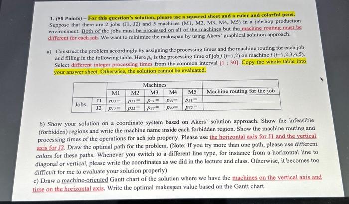 Solved 1. (50 Points) - For this question's solution, please | Chegg.com