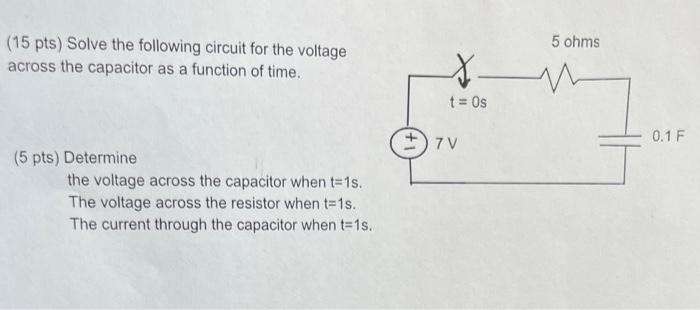 Solved (15 pts) Solve the following circuit for the voltage | Chegg.com Solved (15 pts) Solve the following circuit for the voltage | Chegg.com
