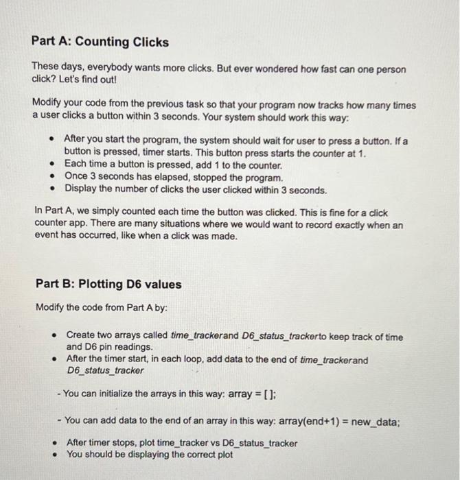 Solved Part A: Counting Clicks These days, everybody wants | Chegg.com