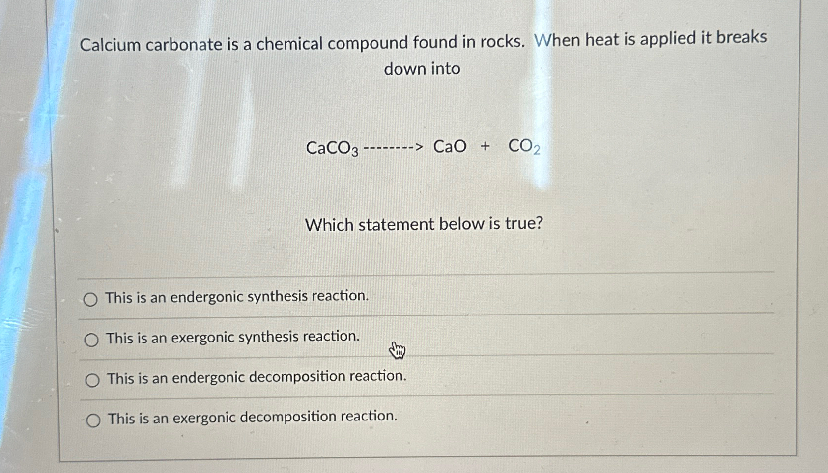 Solved Calcium carbonate is a chemical compound found in | Chegg.com