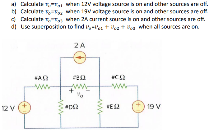 Solved a) ﻿Calculate vo=vo1 ﻿when 12V ﻿voltage source is on | Chegg.com