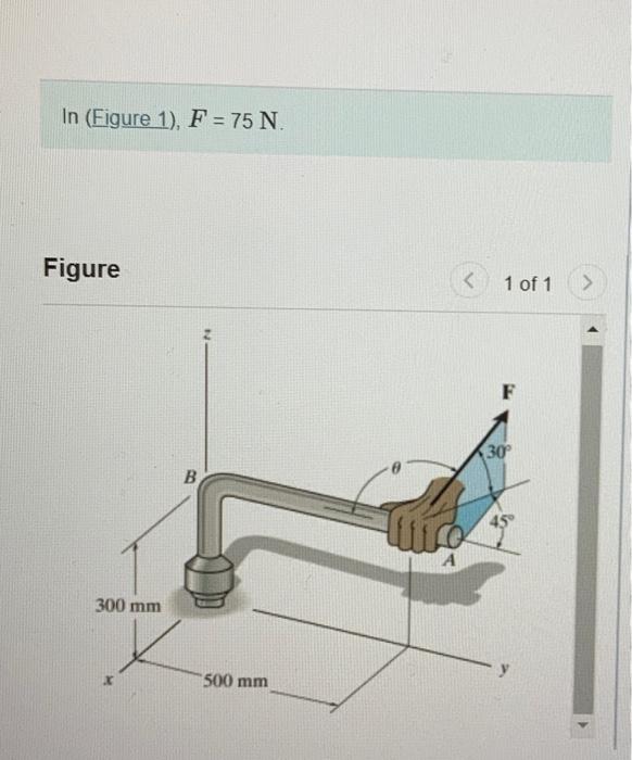 Solved In (Figure 1), F=75 N. Figure 1 of 1Determine the | Chegg.com