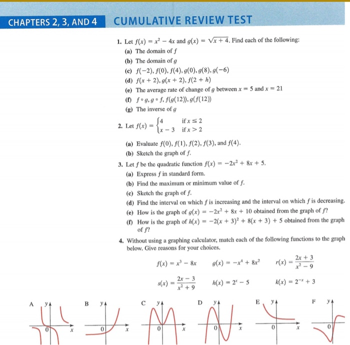Solved CHAPTERS 2, 3, AND 4 CUMULATIVE REVIEW TEST 1. Let | Chegg.com