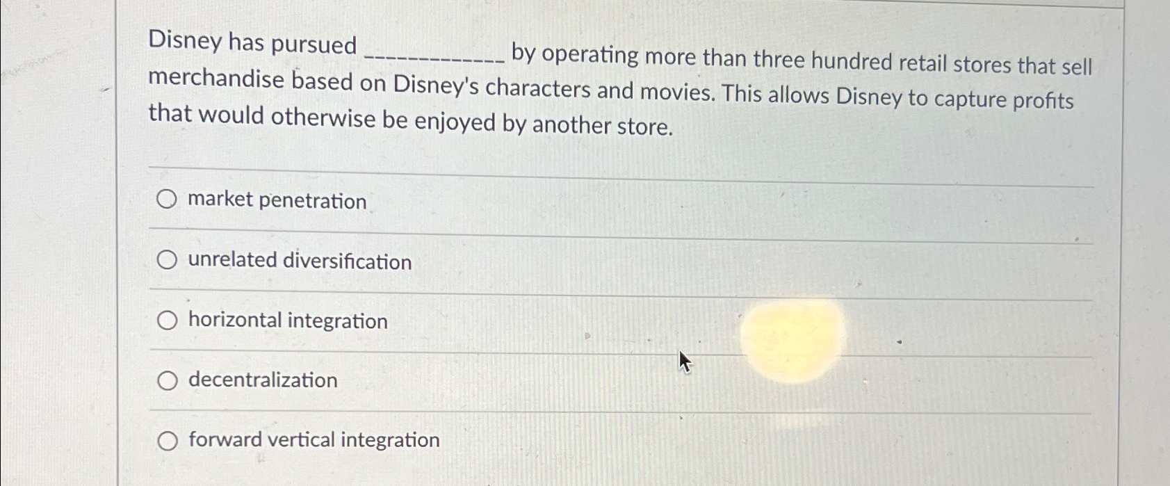 Solved Disney has pursued by operating more than three | Chegg.com