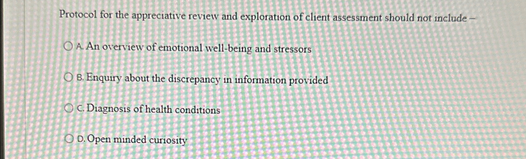 Solved Protocol for the appreciative review and exploration | Chegg.com