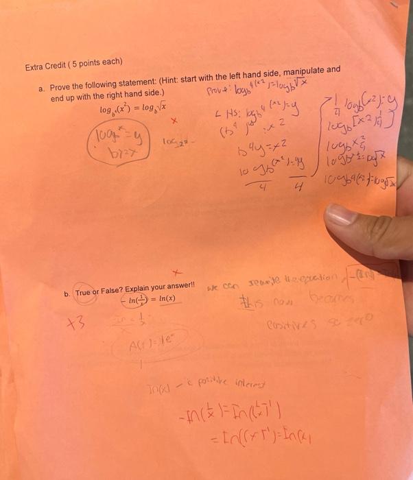 Solved Extra Credit ( 5 points each) a. Prove the following | Chegg.com