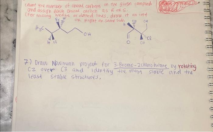 Solved 6.) Count the number of chiral carbons in the given | Chegg.com