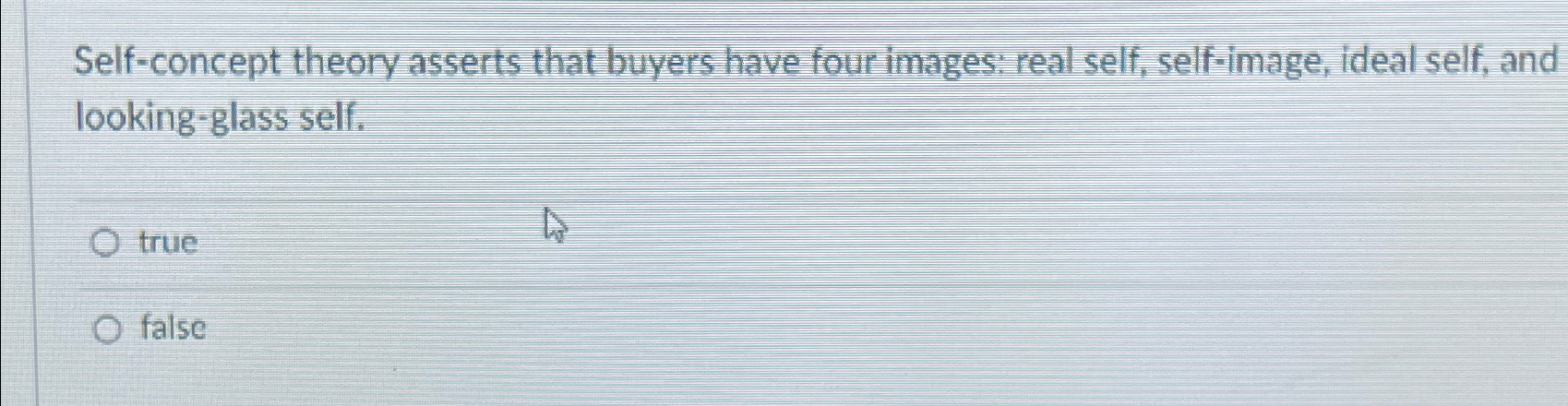 Solved Self-concept theory asserts that buyers have four | Chegg.com