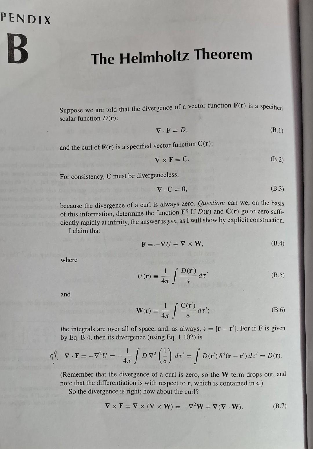 Solved This is appendix B of introduction to electrodynamics | Chegg.com