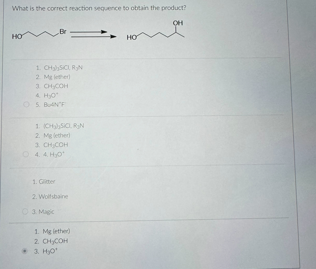 Solved What is the correct reaction sequence to obtain the | Chegg.com