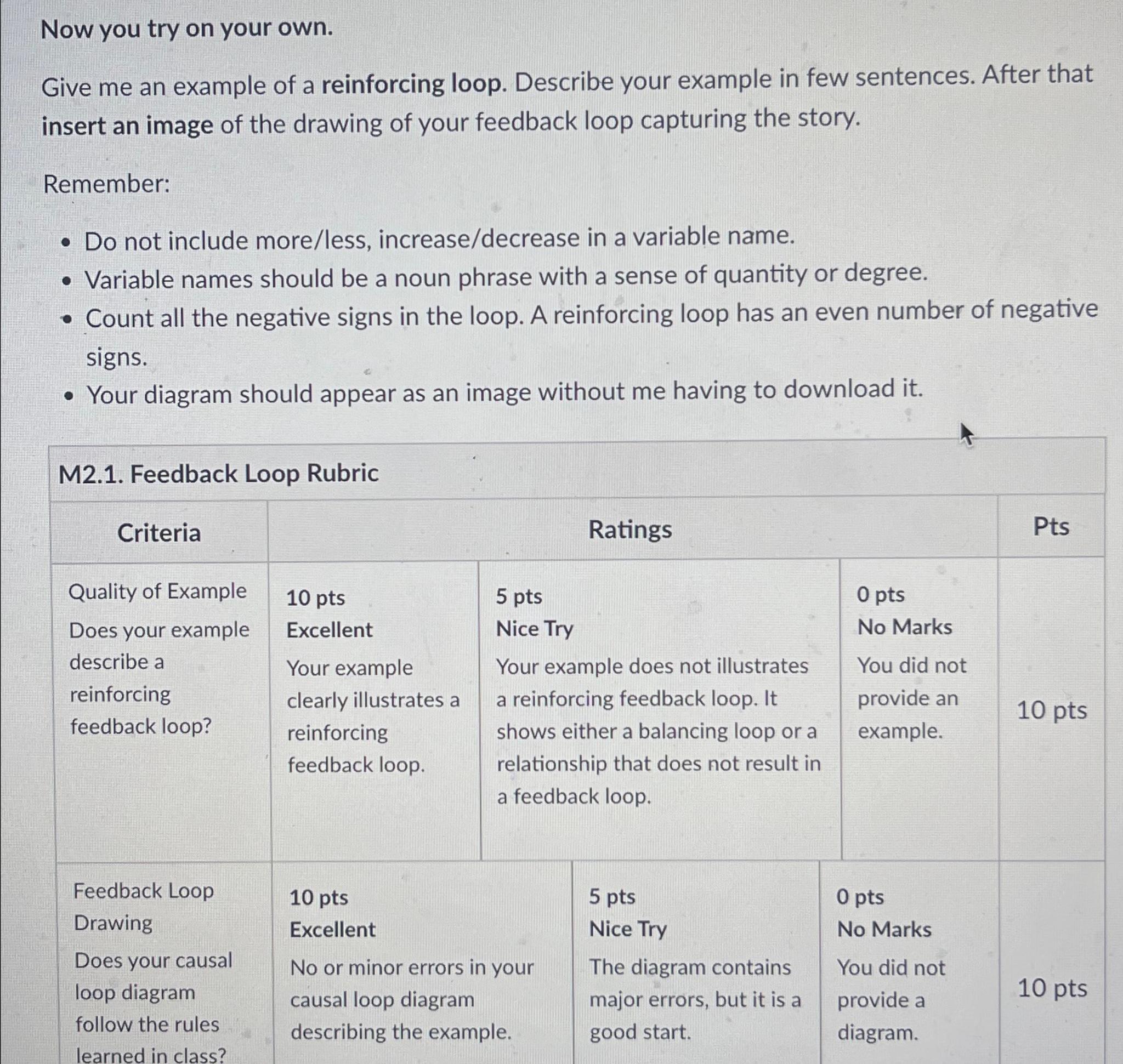 Solved Now you try on your own.Give me an example of a | Chegg.com