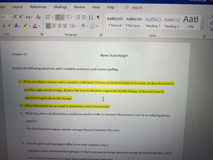 Solved ign Layout References Mailings Review View Help | Chegg.com