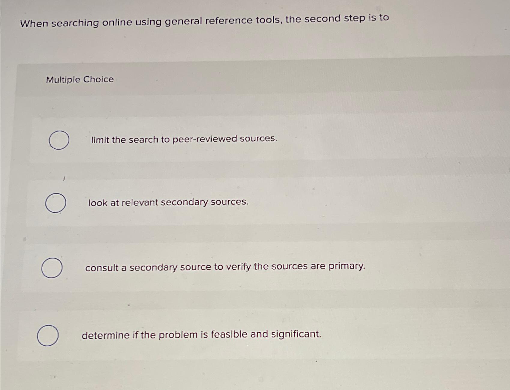 Solved When searching online using general reference tools, | Chegg.com