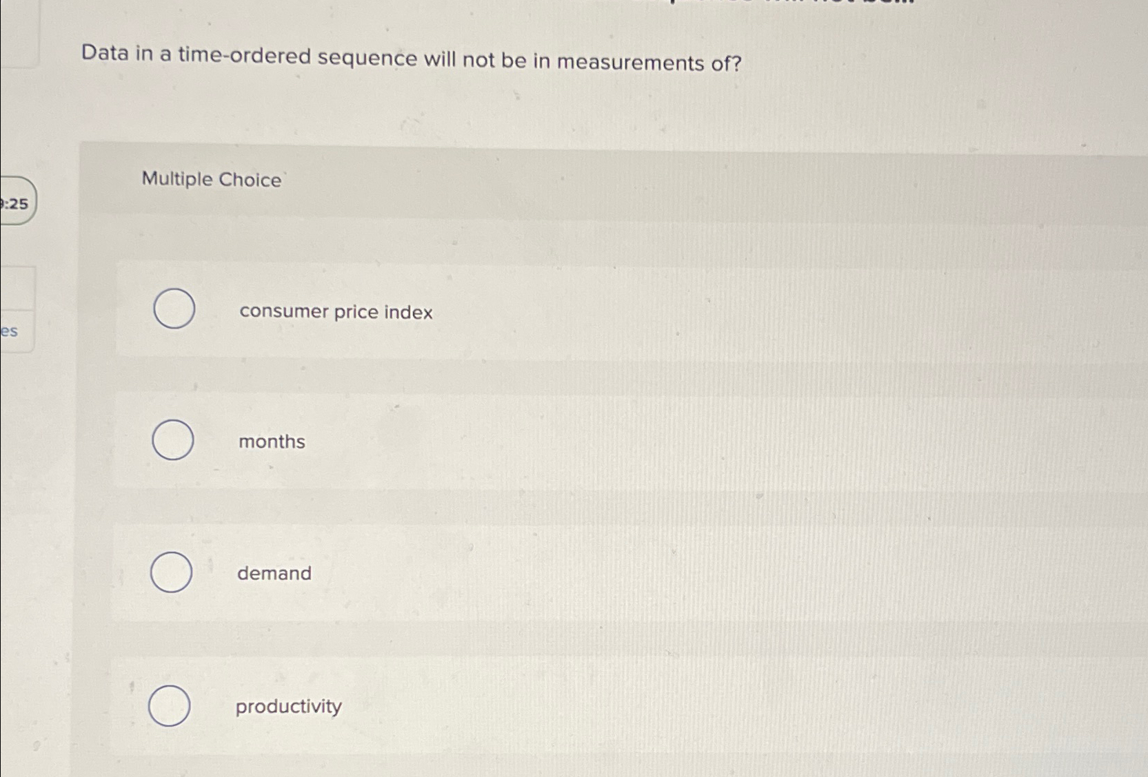Solved Data in a time-ordered sequence will not be in | Chegg.com