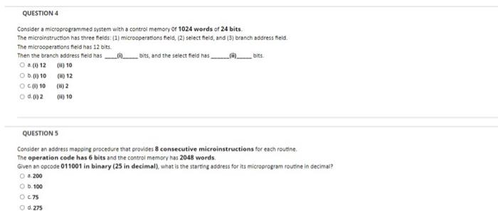 Solved Consider a microprogrammed system with a control | Chegg.com