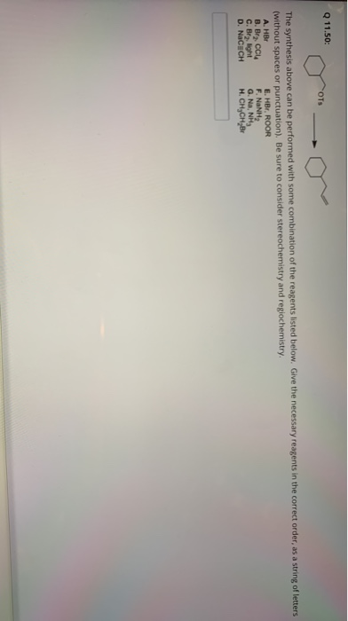 Solved Q 11.42: The synthesis above can be performed with | Chegg.com Solved Q 11.42: The synthesis above can be performed with | Chegg.com