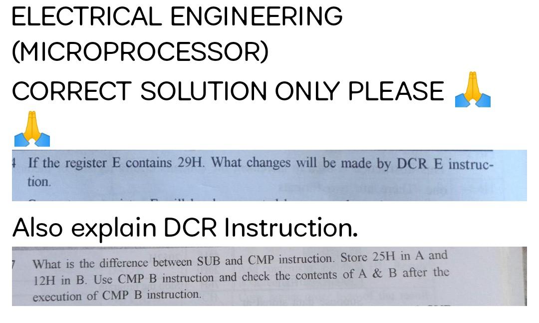 Solved Electrical Engineering Microprocessor Correct