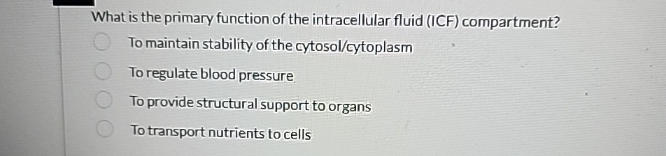Solved What is the primary function of the intracellular | Chegg.com