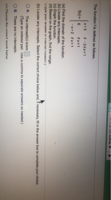 Solved te The function fis defined as follows x + 3 if - | Chegg.com