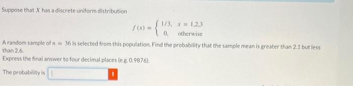 Solved Suppose that X has a discrete uniform distribution | Chegg.com