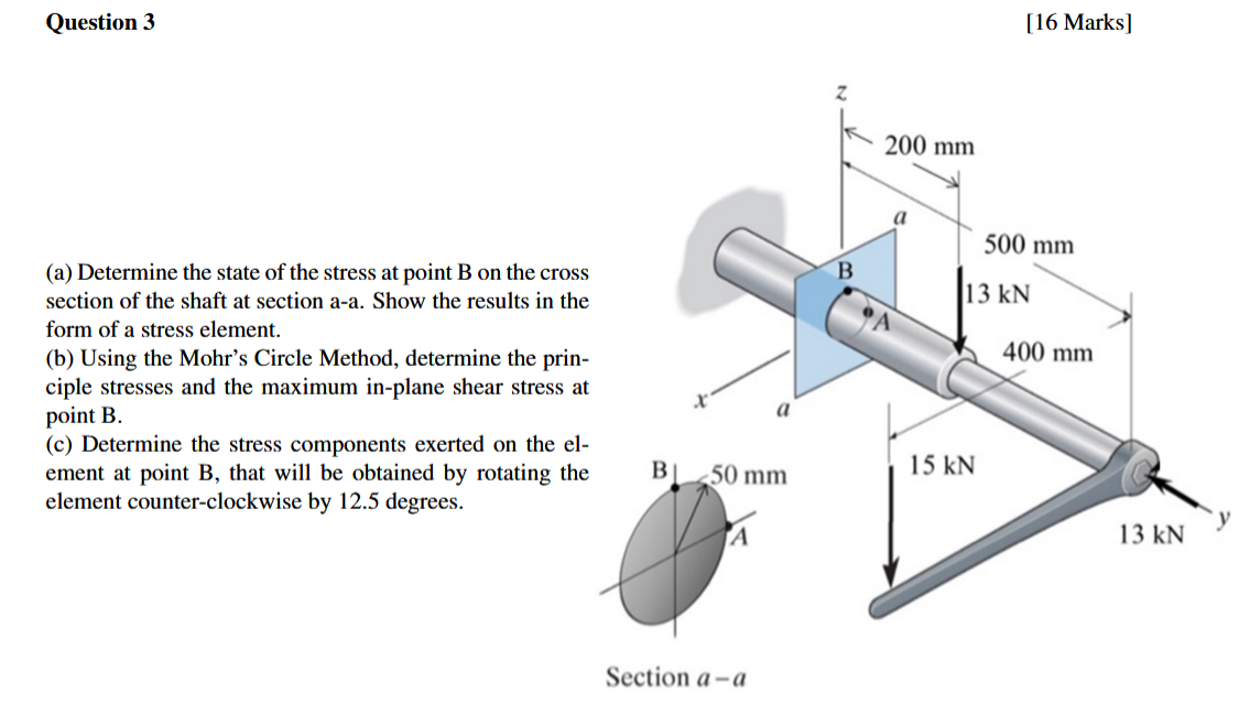 Solved Question 3 [16 ﻿Marks] (a) ﻿Determine the state of | Chegg.com