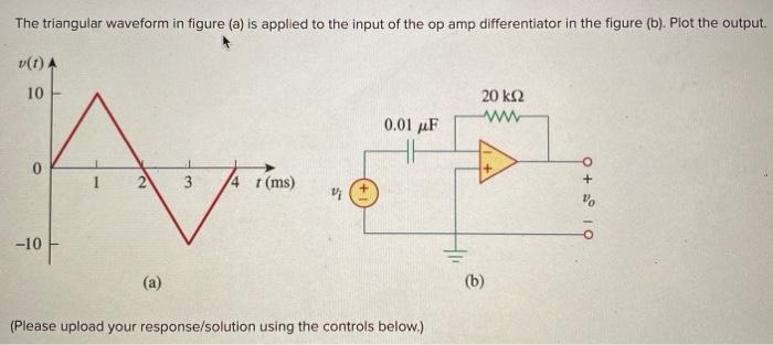 Solved The triangular waveform in figure (a) is applied to | Chegg.com