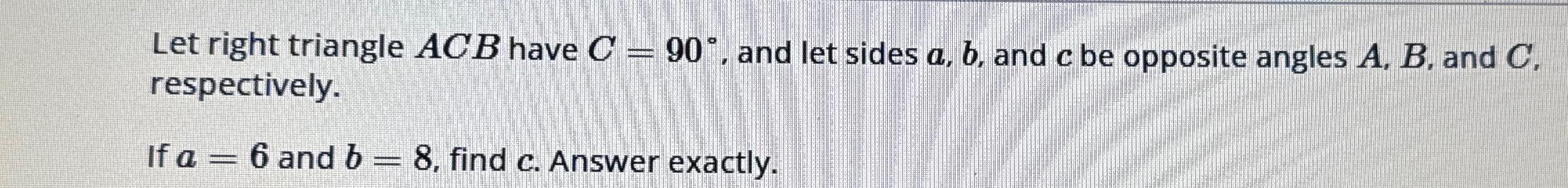 Solved Let right triangle ACB have C=90\\\\deg , and let | Chegg.com